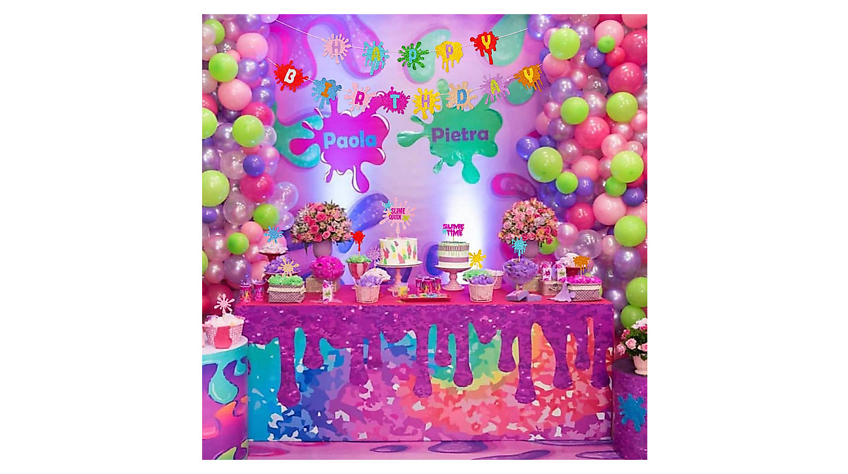 Slime Birthday Party Decorations Kit for Kids | MOAXMOA