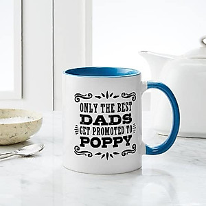 CafePress The Best Dads Get Promoted To Poppy Mug Ceramic Coffee Mug, Tea Cup 11 oz