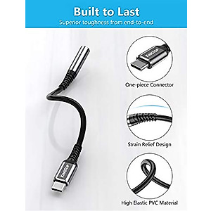 KINGTOP USB C to 3.5mm Audio Adapter, 384khz-32bit USB Type C to 3.5mm Female Stereo Headphone Jack Adapter Compatible with Samsung S20 FE S21 Note 20 Ultra, OnePlus 9, Pixel 5 XL, iPad Pro and More