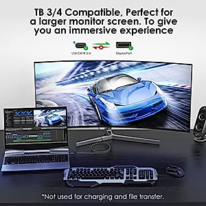 Dbilida VESA Certified 8K USB C to DisplayPort 1.4 Cable 6.6 ft, Support 8K@60Hz, 4K@240Hz 165Hz, 2K@240Hz, [Thunderbolt 4/3 Compatible] 32.4Gbps for iPhone 15/Plus/Pro/Pro Max, MacBook Pro M1 M2,etc