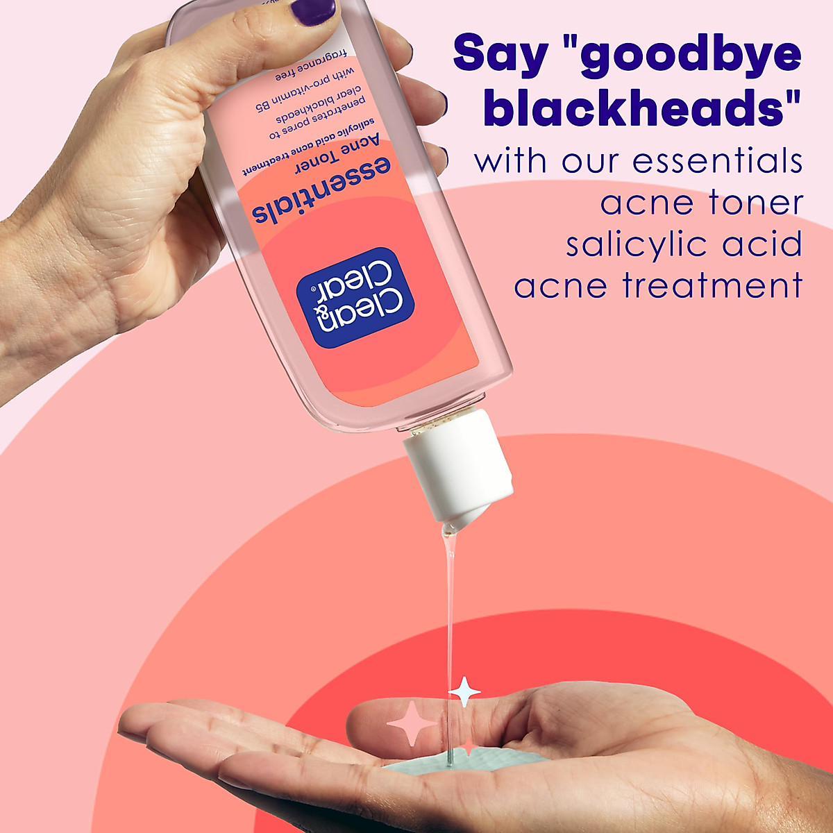 Clean & Clear Essentials Oil-Free Deep Cleaning Face Astringent with 2% Salicylic Acid Acne Medication for All Skin Types, Facial Astringent to Treat & Help Prevent Pimples, 8 fl. oz