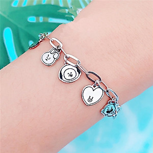 Mshion Charm Bracelet Women's Stainless Steel Bracelets Pendant Link Jewelry Holiday Gifts