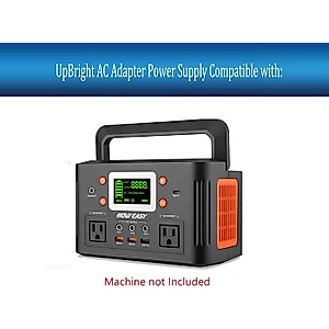 UpBright 19V AC/DC Adapter Compatible with HOWEASY H-260 260W 178Wh Portable Power Station 48000mAh Rechargeable Lithium-ion Battery YHY-190025000 DC19V 2.5A 19VDC 2500mA Power Supply Cord Charger PSU