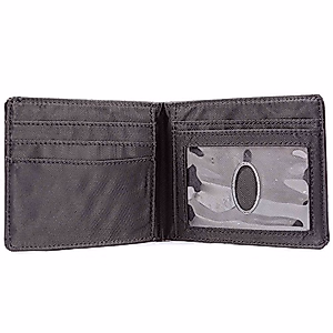 Big Skinny Men's Slimline Leather Bi-Fold Slim Wallet, Holds Up to 25 Cards, One Size, Black