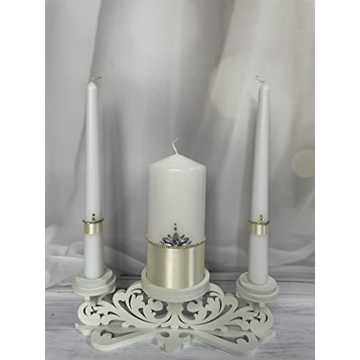 Unity Candle Holder-Unity Candle Stand-Unity Candle-Pillar Candle Holder-Wedding Gift -Ceremony Decoration-Wedding Centerpiece (Big)