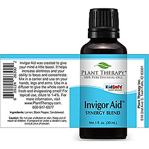 Plant Therapy Invigor Aid Essential Oil Blend 30 mL (1 oz) 100% Pure, Undiluted, Therapeutic Grade