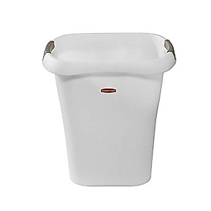 Rubbermaid Open Top White ,Plastic, Waste Basket, 5.3 Gallon Trash Can, for Kitchen Home Office Use