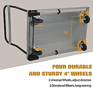 LKFDFIA Platform Truck Cart, Foldable Push Cart 780 Lbs Aluminum Dolly Cart Large Size Heavy Duty Moving Cart for Home,Groceries,Garage,Factories(36.5" L X 24" W)