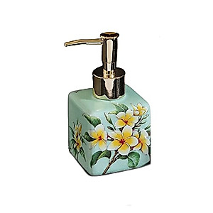 Soap Pump Dispenser Chinese Painted Ceramic Foam Soap Dispenser Creativity Flower Illustration Shampoo Bottle Home Bathroom Decoration Accessories Bottles Dispenser (Color : F-200ml-7x14cm)