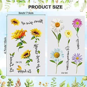 Konsait 25 Sheets Flower Temporary Tattoos, Fake Tiny Temporary Tattoo Waterproof Body Art Sticker for Women Girls Kids,Hand Neck Wrist, Brirthday Party Favour Supplies,Party Bags Filler