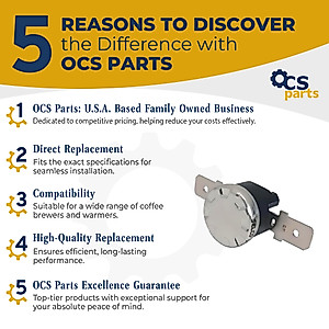 OCS Parts Bunn 29329.1000 Hi Limit Thermostat| Replacement Thermostat for Home and Commercial Bunn Coffee Brewers and Warmers (6)