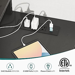 sun yet 55" L Shaped Gaming Desk with Power Outlet, Reversible Computer Desk with Drawers, 40.5" Large Legroom Corner Gaming Desk, Unique Grid Design, Home Office Desks L-Shaped Gaming Table, Black