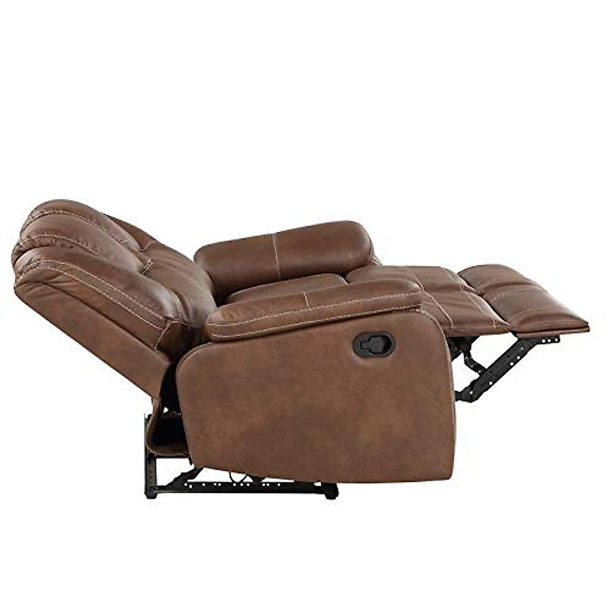 Steve Silver Katrine Brown Faux Leather Manual Reclining Loveseat