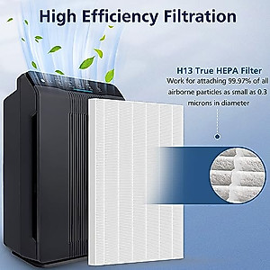 116130 True HEPA Replacement Filter H for Winix 5500-2 AM80 Air Purifier, 3 Pack H13 Grade True HEPA Filter