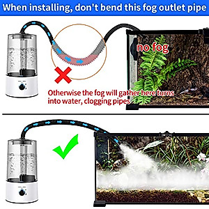 Reptile Humidifier 4L Adjustable Fog Volume Mister Fogger with Extension Tube/Hose Tank Fogger for Reptiles/Amphibians/Herps