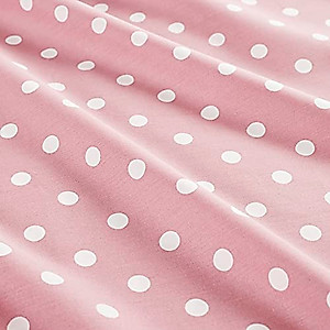 Mi Zone 100% Cotton Percale Ultra Soft Sheet Set, Twin, Pink Polka Dot