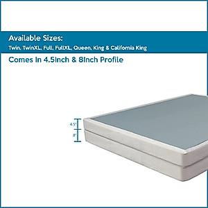 Continental Sleep 8-Inch Easy Wood Box Spring with Simple Assembly, Full, White