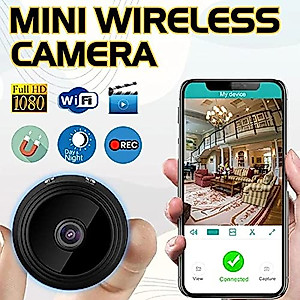 Zone Flex Camera, Lerro Mini Wireless Camera, Zone Flex Mini Wireless Camera,Mini 1080p HD Wireless Magnetic Security Camera,Motion Detection,Night Vision for Indoor Outdoor Small Camera (2*Black)