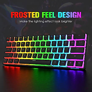 MANBASNAKE Pudding Keycaps Double Shot PBT Keycap Set with Translucent Layer,for 104 87 61 Keys RGB Backlit Mechanical Keyboards,OEM Profile,US Layout-Black
