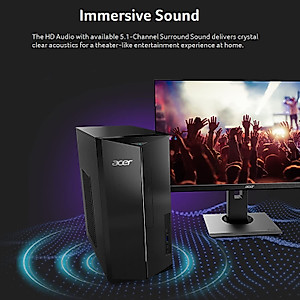 acer 2023 Aspire TC-1760 Desktop PC Intel 12th Gen 6-Core i5-12400 16GB RAM 512GB PCIe SSD 1TB HDD NVIDIA GTX 1660 Super GDDR6 6GB HDMI DP DVI-D USB-C WiFi AC BT RJ-45 Windows 11 Pro w/RE USB Drive