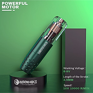 Tattoo Gun Kit, Wormhole Tattoo Kit Wireless Tattoo Machine Kit with Tattoo Gun 1,200 mAh Capacity Tattoo Power Supply Tattoo Pen Kit for Tattoo Beginners and Tattoo Artists TK531