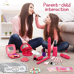 Toddler Girl Toys, Unicorn Pretend Makeup Kit for Girls, Kids Play Makeup Set for Kids 3-5 4-6, Toddler Makeup Kit with Fake Makeup Set, Car Key & Make up Toy for Age 3 4 5 Year Old Girl Gifts