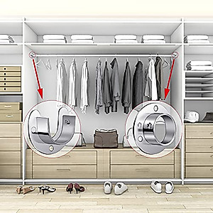 Ferraycle Closet Pole Sockets Stainless Steel Closet Pole Socket Supports for Round Shaped Flange Rod Holder Set with Screws, 32 mm/ 1.26 Inch (4 Pieces)