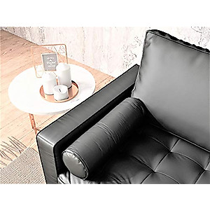 US Pride Furniture NS5452-L Caladeron Mid-Century Modern Loveseat in Faux Leather, PVC Black