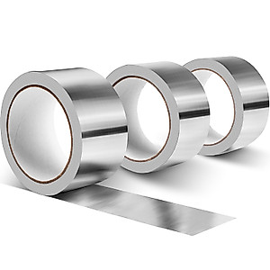 WeLiu Aluminum Tape 3 Pack 54 Yards Duct Tape Heavy Duty High Temperature Aluminum Tape 3.9 mil Silver Foil Tape for HVAC Sealant Metal Repair Air Ducts (2 Inch x 18 Yards per Roll)
