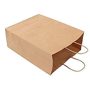 WEYI Portable Large Capacity Multifunctional Tear Resistant Reusable Paper Bag for Restaurant Kraft Shopping Bags for Home use (330x260*120mm)