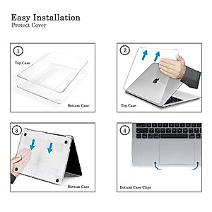 GVTECH Case for MacBook Air 13 inch Crystal Clear Case A1369 A1466, Plastic Hard Shell & Keyboard Cover & Screen Protector for with MacBook Air 13 (2010-2017) (A1369/A1466)
