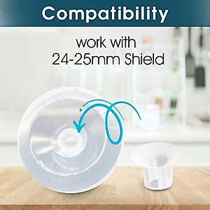 Begical Clear Flange Inserts 19mm for Freemie 25mm Collection Cup/lansinoh&Ameda 25mm Breast Pump Shields/Flanges.Reduce Nipple Tunnel Down to 19mm
