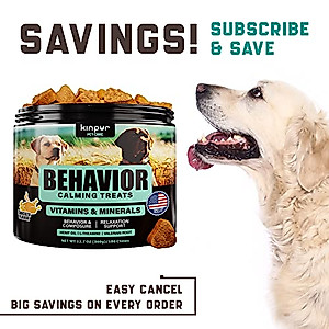 Hemp Calming Chews for Dogs with Vitamins and Minerals - Natural Dog Calming Treats with Hemp Oil - Help Your Dog Relax During Thunderstorms, Separation, Car Rides - 180 Tasty Calming Dog Treats