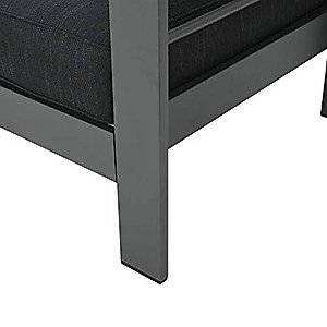 Christopher Knight Home Crested Bay Aluminum Outdoor Chat Set with Water Resistant Cushions, 4-Pcs Set, Grey / Dark Grey