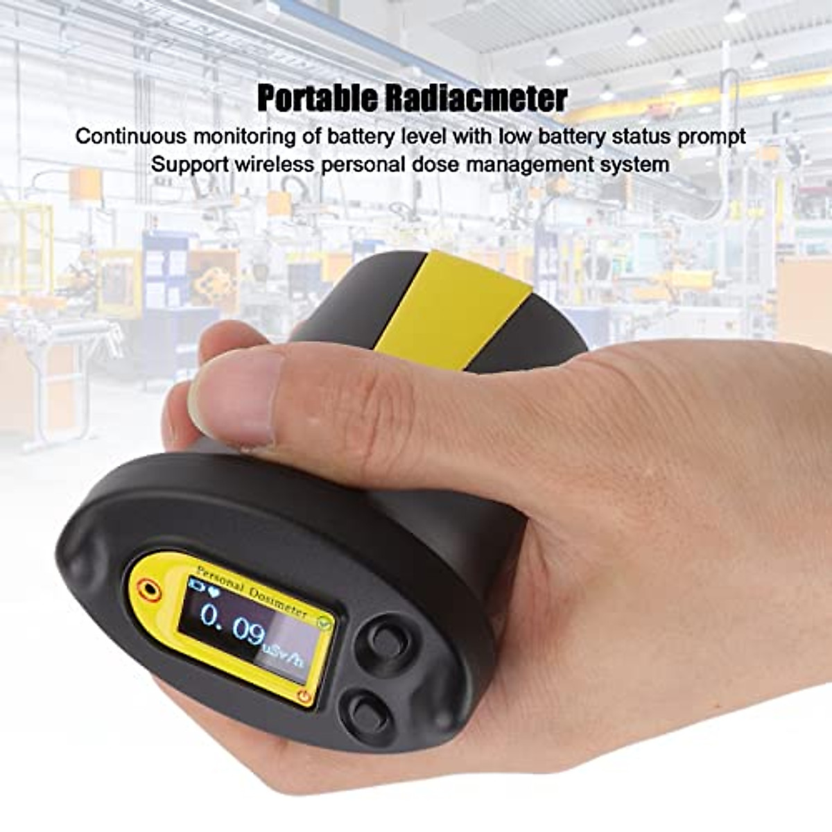 Alarm Marble Radioactive Dosimeter, 3 Alarm Modes Low Power Consumption High Sensitivity Nuclear Radiation Dose Alarm Device for Petrochemical