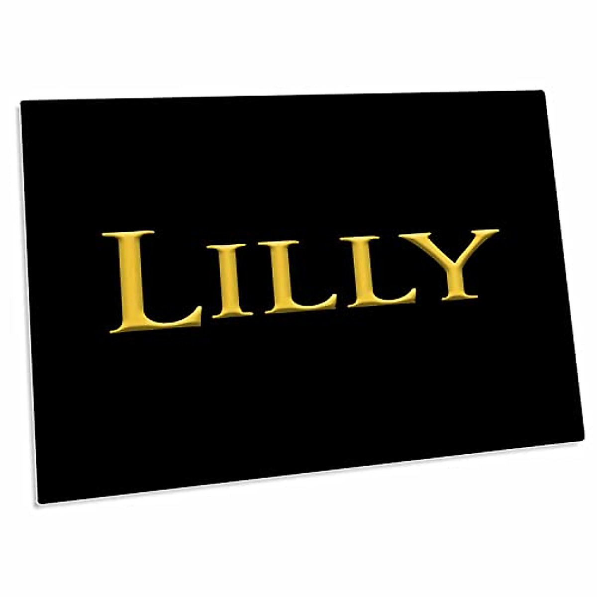3dRose Lilly Attractive Girl Baby Name in The USA. Yellow on... - Desk Pad Place Mats (dpd-353968-1)