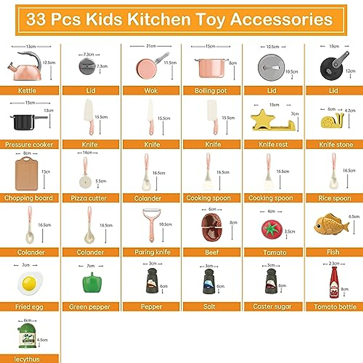 Zero Zoo 33Pcs Kids Kitchen Toy Accessories, Toddler Pretend Cooking Playset with Play Pots, Pans, Utensils, Cookware, Learning Gift for Girls Boys (Pink)