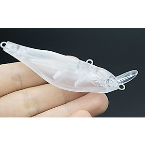 10PCS Unpainted Lure Blanks 7.17g 8cm with 5mm Free Fishing Eye Crankbait Baits Simulation Blank Body Clear Hard Baits Trout Salmon Minnow Lure Popper Lures Topwater Freshwater 5mm 8287