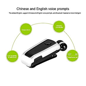 F910 Retractable Bluetooth Earphone Business Lavalier Earphone Sports Bluetooth Headset Voice Prompts Call Vibration Bluetooth V4.1 Anti-Lost