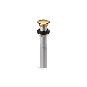 Kohler K-33151-2MB Bathroom sink clicker drain without overflow, Vibrant Brushed Moderne Brass