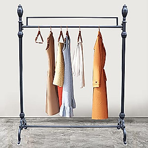 LYNICESHOP 63Inch Black Metal Clothing Rack Vintage Garment Rack Retail Store Display Rack Home Freestanding Clothing Hanger stand