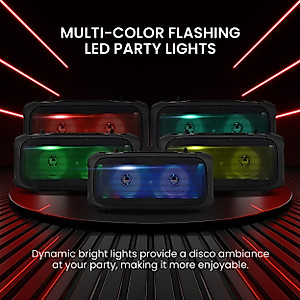 Pyle Wireless Portable Bluetooth Boombox Speaker - 120W Rechargeable Boom Box Speaker Portable Barrel Loud Stereo System - Flashing LED, FM Radio/Aux/MP3/USB Flash Drive/Micro SD, & 1/4" PPHP42B,Black