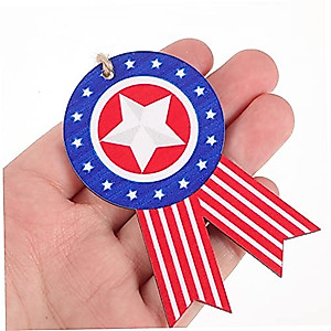 Hanging Wall Decor Outdoor Decor 6pcs Independence Day Pendant Medal at Home Wooden Front Door Decor