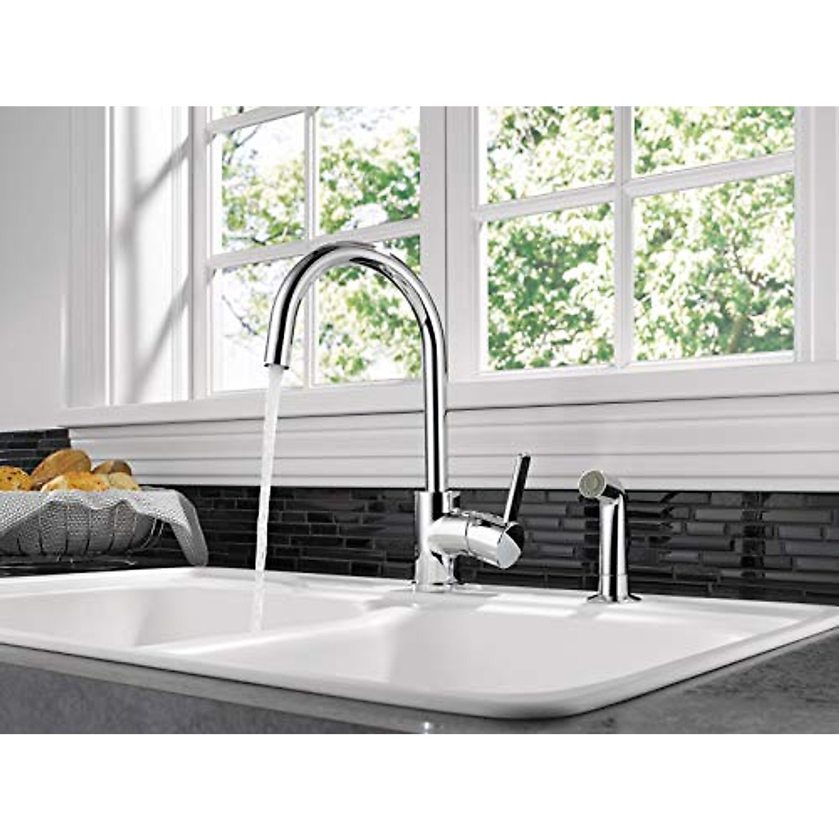 Peerless Precept Single-Handle Kitchen Sink Faucet with Side Sprayer, Chrome P199152LF