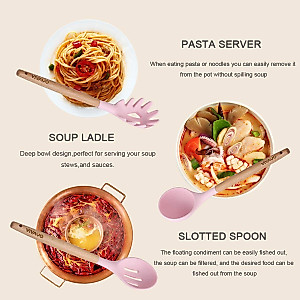 VIVAYO Silicone Cooking Utensil Kitchen Utensils Set, 12 Pieces Silicone Kitchen Utensil Wooden Handles, Kitchen Spatula Sets with Holder Spoon Turner Tongs, Pink