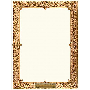 UCREATE - PAC4926 UCreate Gold Frame Watercolor Paper, Gold Frame, 9" x 12", 30 Sheets