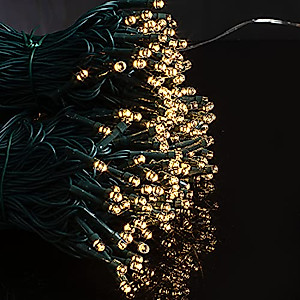 141.4 FT 400 Count Christmas Warm White LED String Lights, LED String Lights Green Wire with F5 Bulbs for Indoor and Outdoor Home, Lawn, and Tree Garden