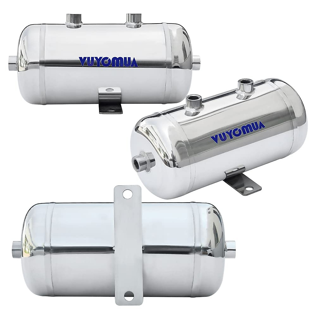 VUYOMUA 0.5Gallon 304 Stainless Steel High Pressure Mini Small Portable Air Tank Air Reservoir Water Storage Tank (2L-SG)