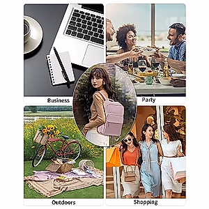 Laptop Backpack Women Teacher Backpack Work Computer Backpack with Laptop Compartment College Waterproof Anti Theft Backpack Casual Daypack Business Travel Backpack for Women Carry On Bag Pink