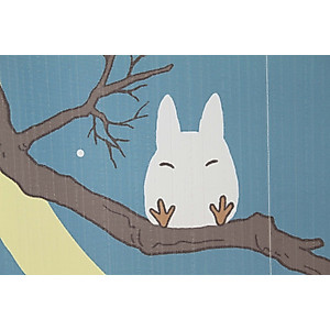 Studio Ghibli Totoro Noren Curtain Tapestry Winter Sky and Crescent Moon
